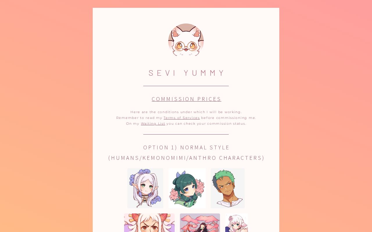 Sevi Yummy Commission Prices